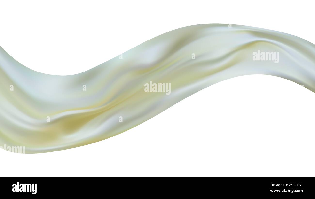 3d design with silk texture cloth background. Flying fabric milky color ...