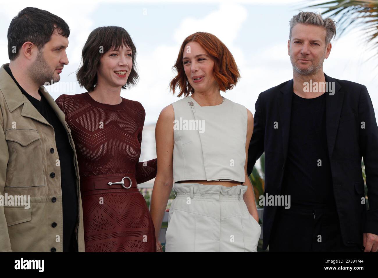 CANNES, FRANCE - MAY 23: Karim Leklou, Sara Giraudeau, Laetitia Dosch ...