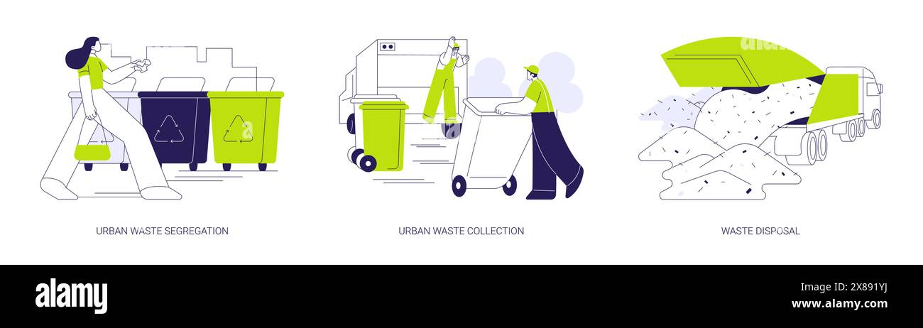 Waste management abstract concept vector illustrations Stock Vector ...