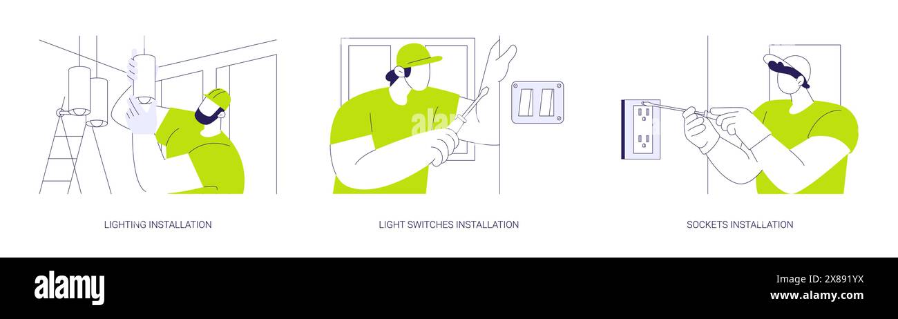 Lamps installation Stock Vector Images - Alamy
