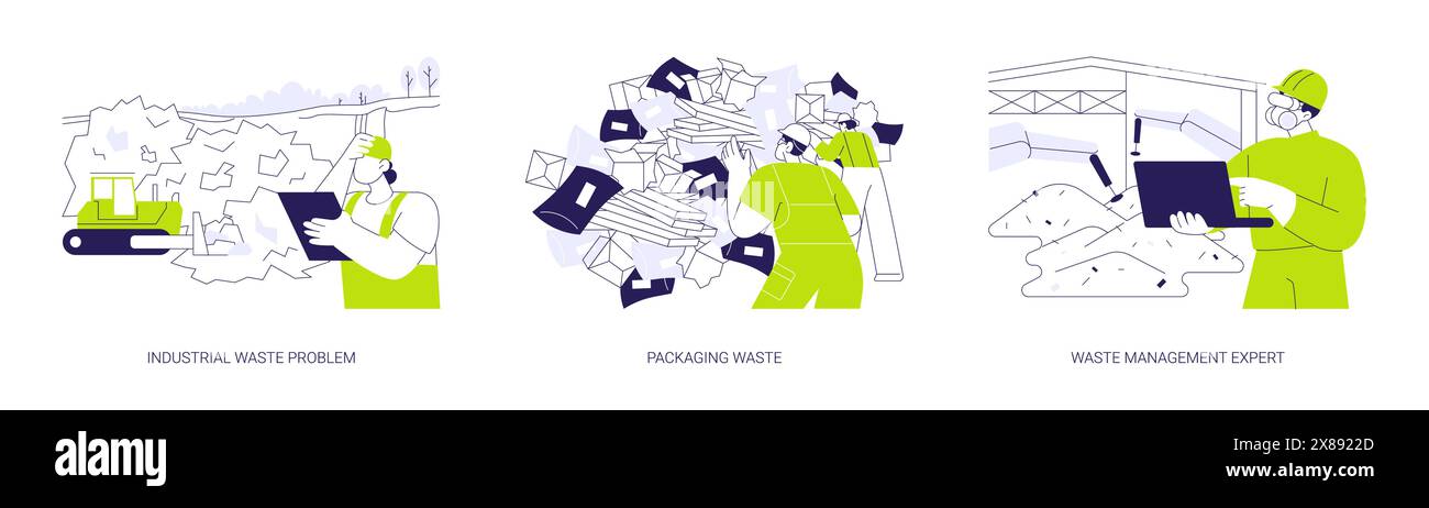 Waste disposal factory abstract concept vector illustrations Stock ...