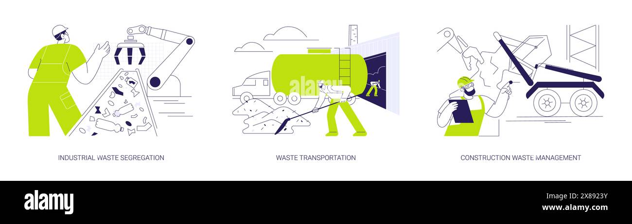 Industrial waste management abstract concept vector illustrations Stock ...