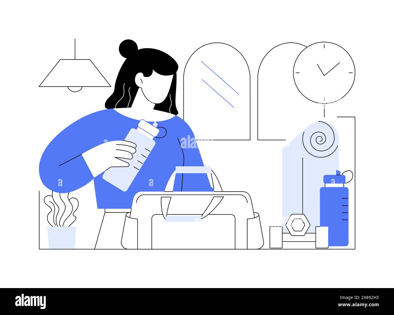 Packing for gym isolated cartoon vector illustrations Stock Vector ...