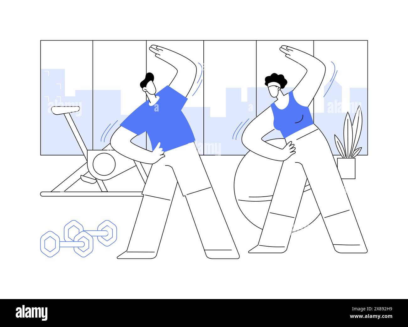 Training together isolated cartoon vector illustrations Stock Vector ...