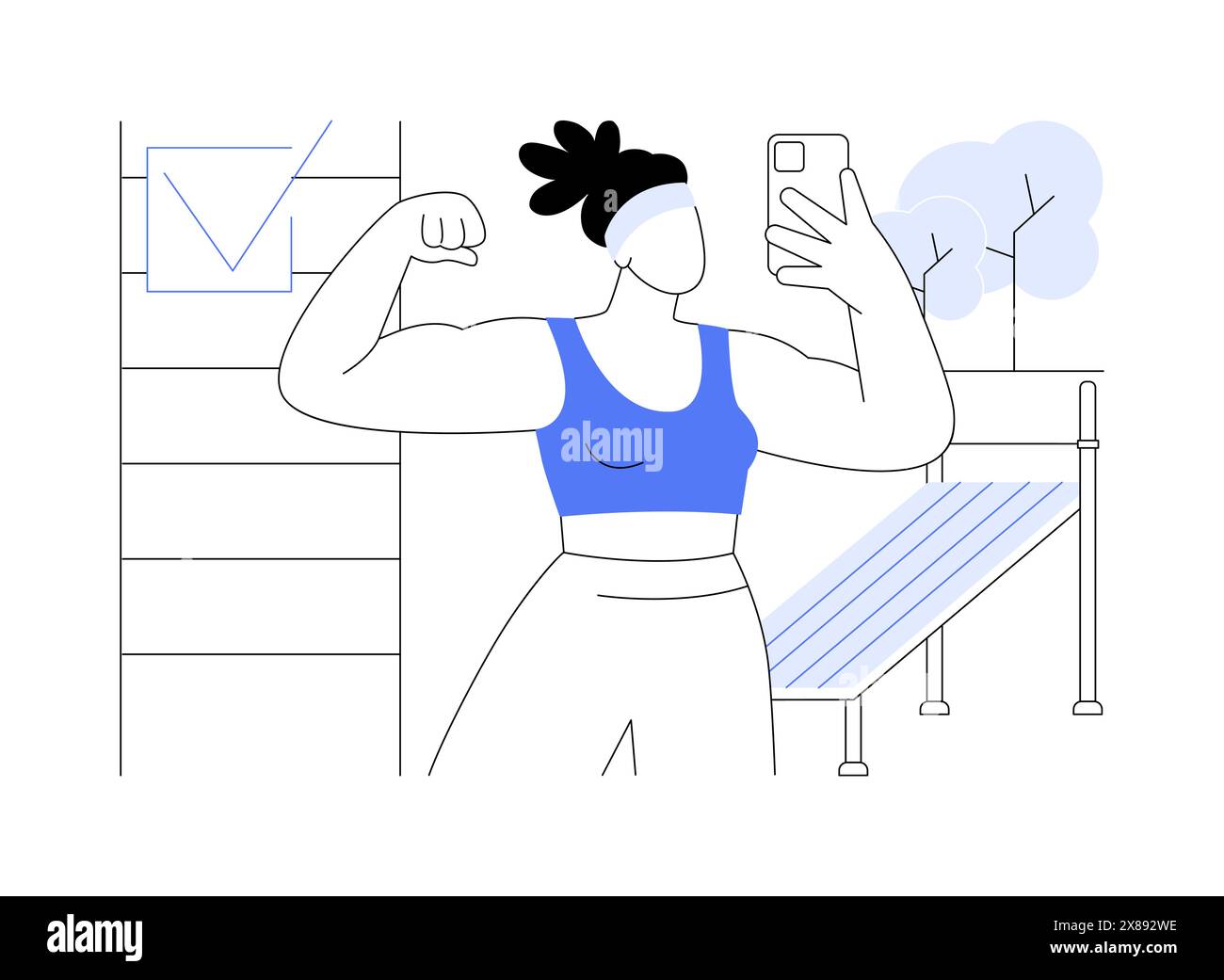Motivate friends isolated cartoon vector illustrations. Muscular girl ...