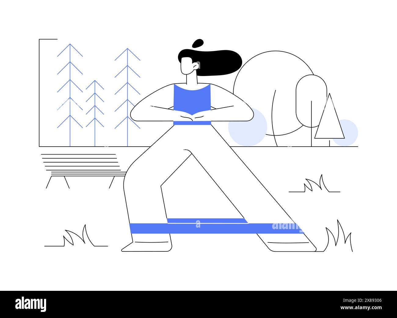 Resistance band workout isolated cartoon vector illustrations Stock ...