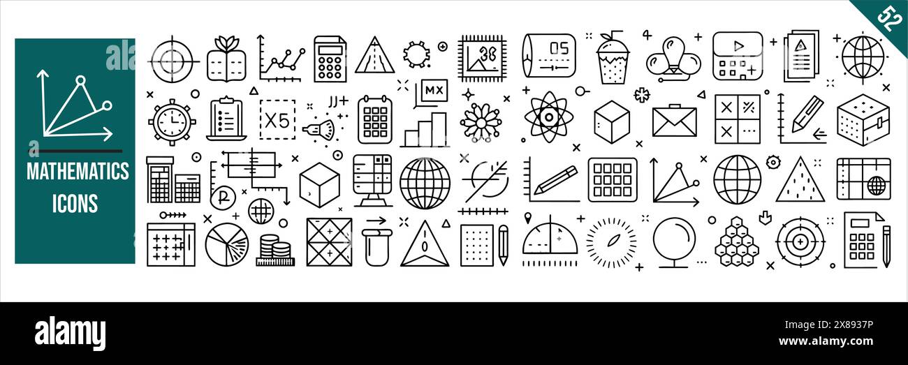 Icon set. icon collection, Editable stroke, Vector illustration Stock ...
