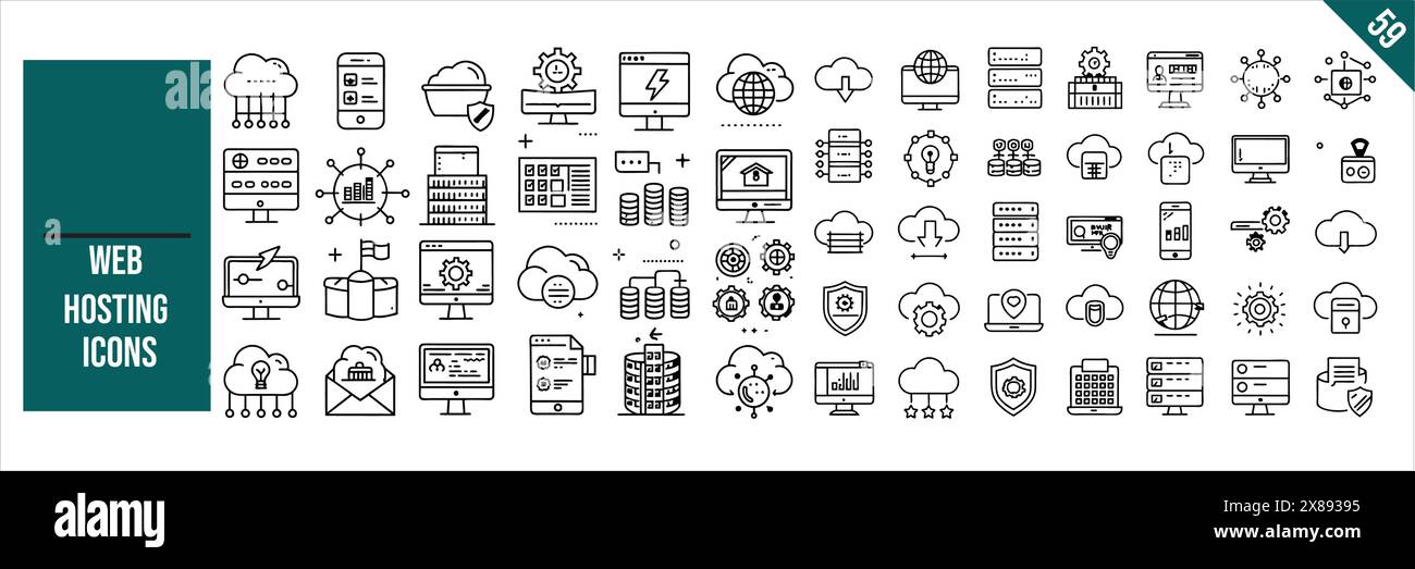 Icon set. icon collection, Editable stroke, Vector illustration Stock ...