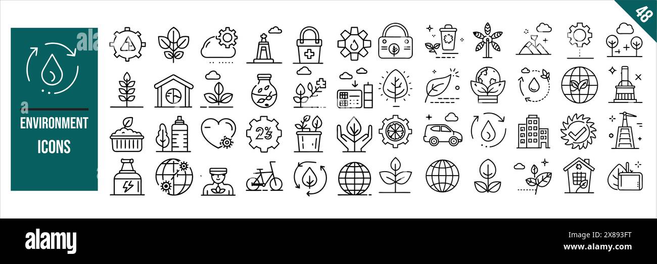 Icon set. icon collection, Editable stroke, Vector illustration Stock ...