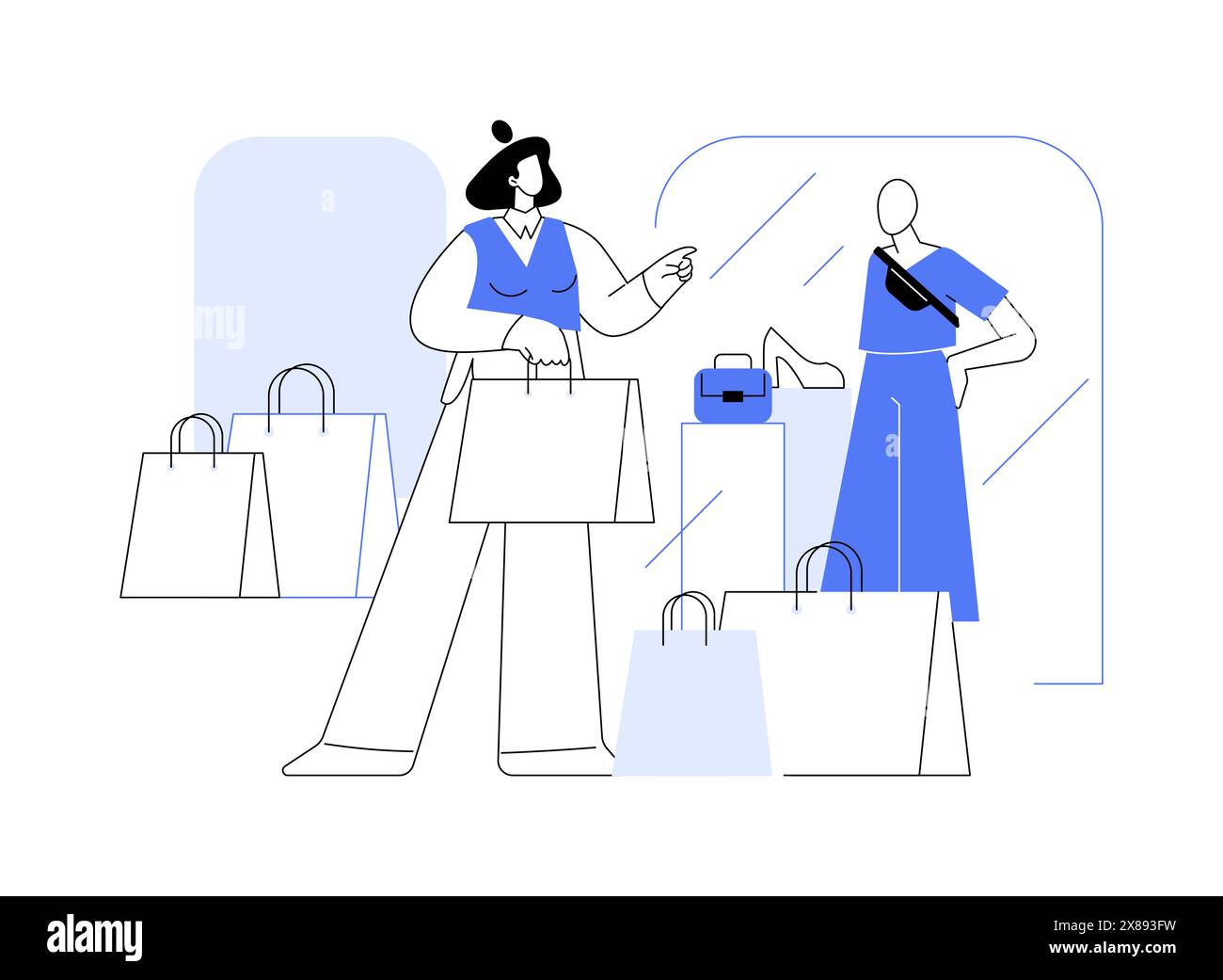 Shopaholic isolated cartoon vector illustrations Stock Vector Image ...