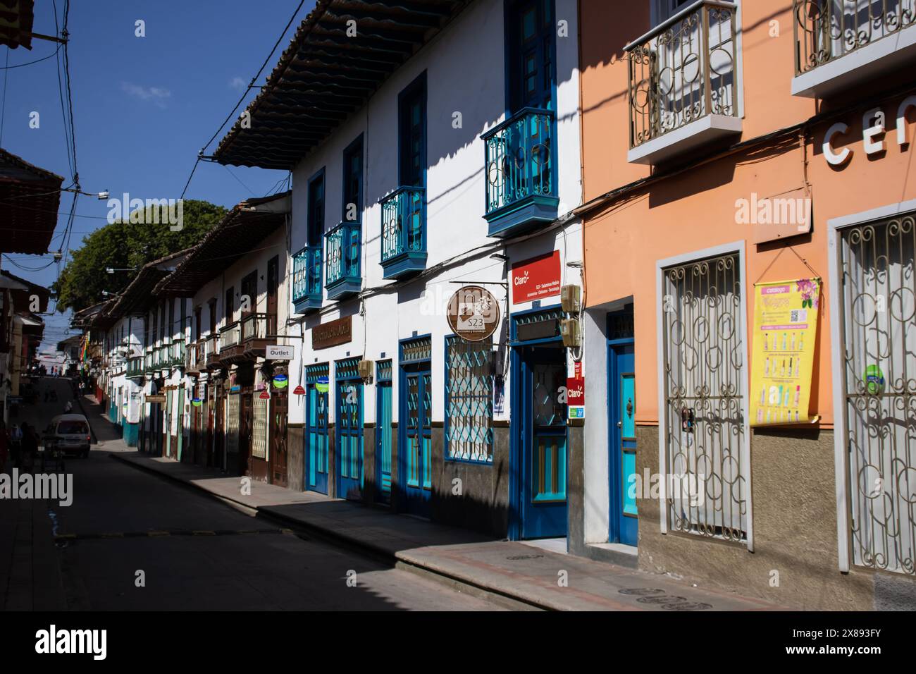 SALAMINA, COLOMBIA - JANUARY 14, 2024: Beautiful streets at the ...