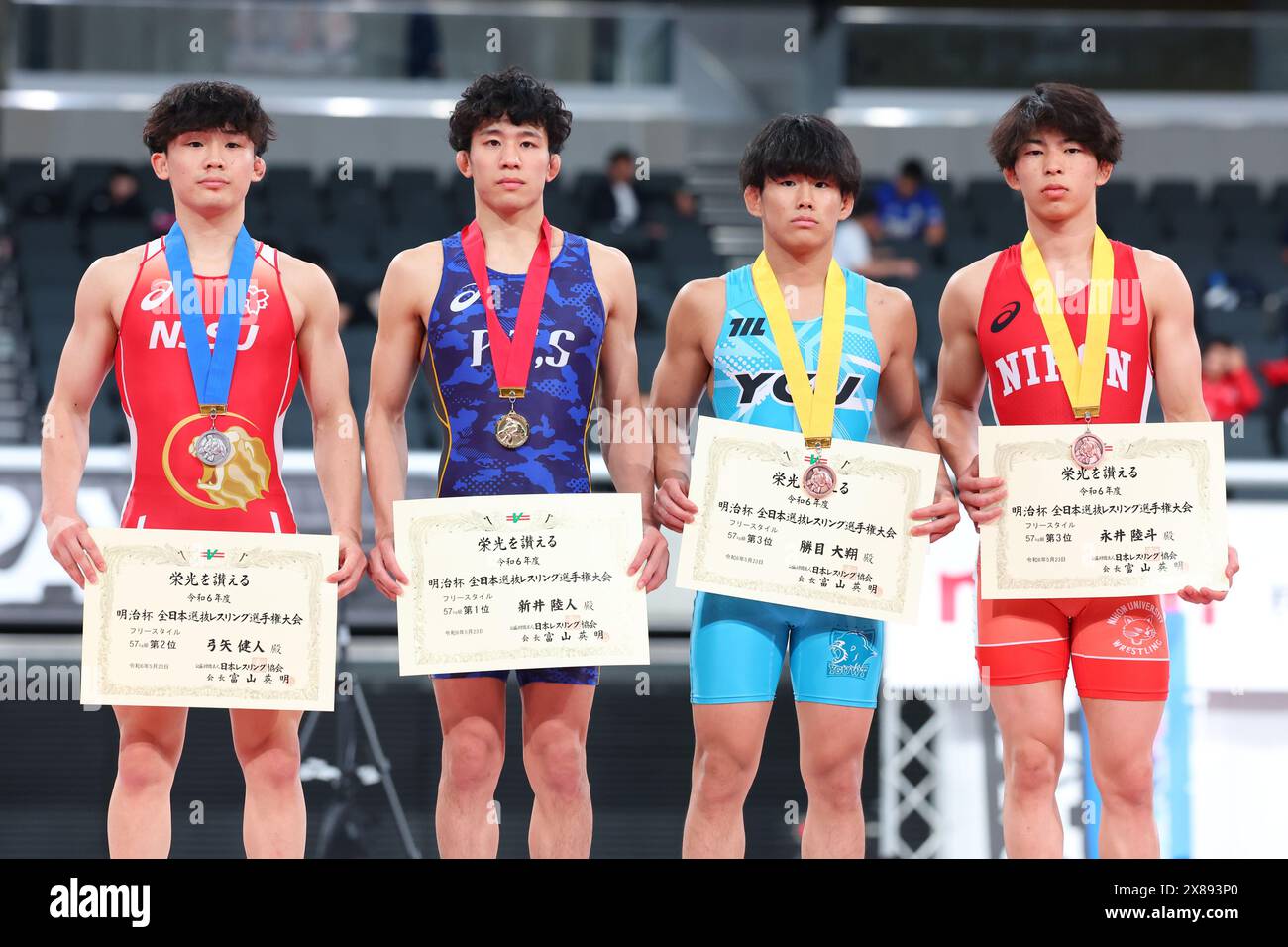 Tokyo, Japan. 23rd May, 2024. (L-R) Kento Yumiya, Rikuto Arai, Daito ...