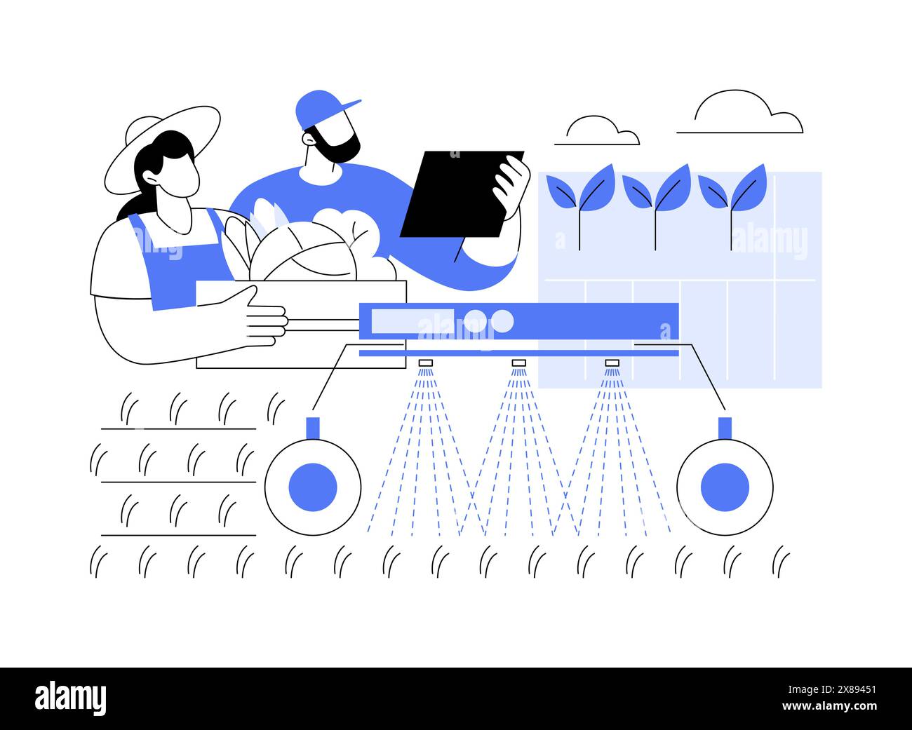 Weed control robots isolated cartoon vector illustrations Stock Vector ...
