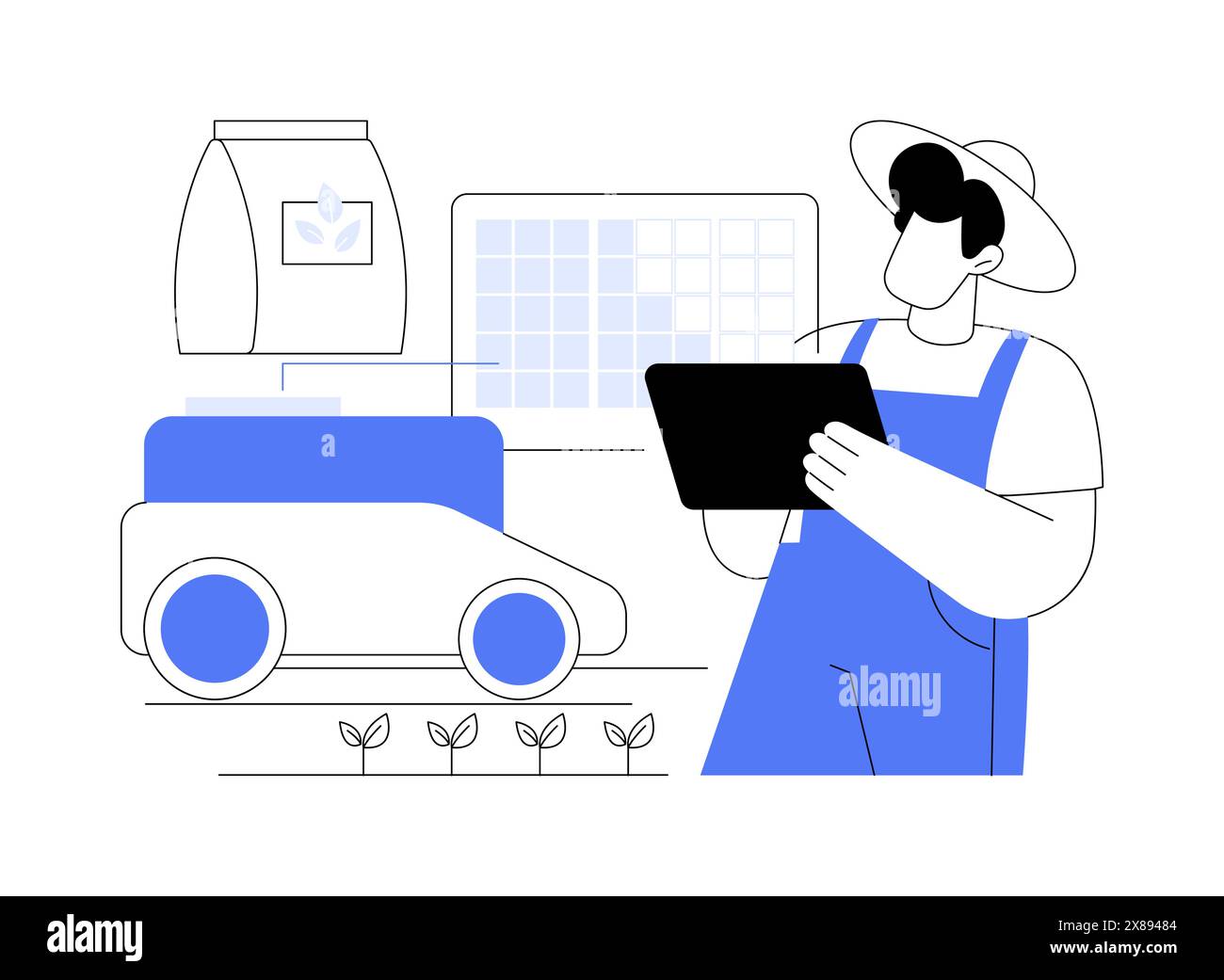 Autonomous seeding isolated cartoon vector illustrations Stock Vector ...