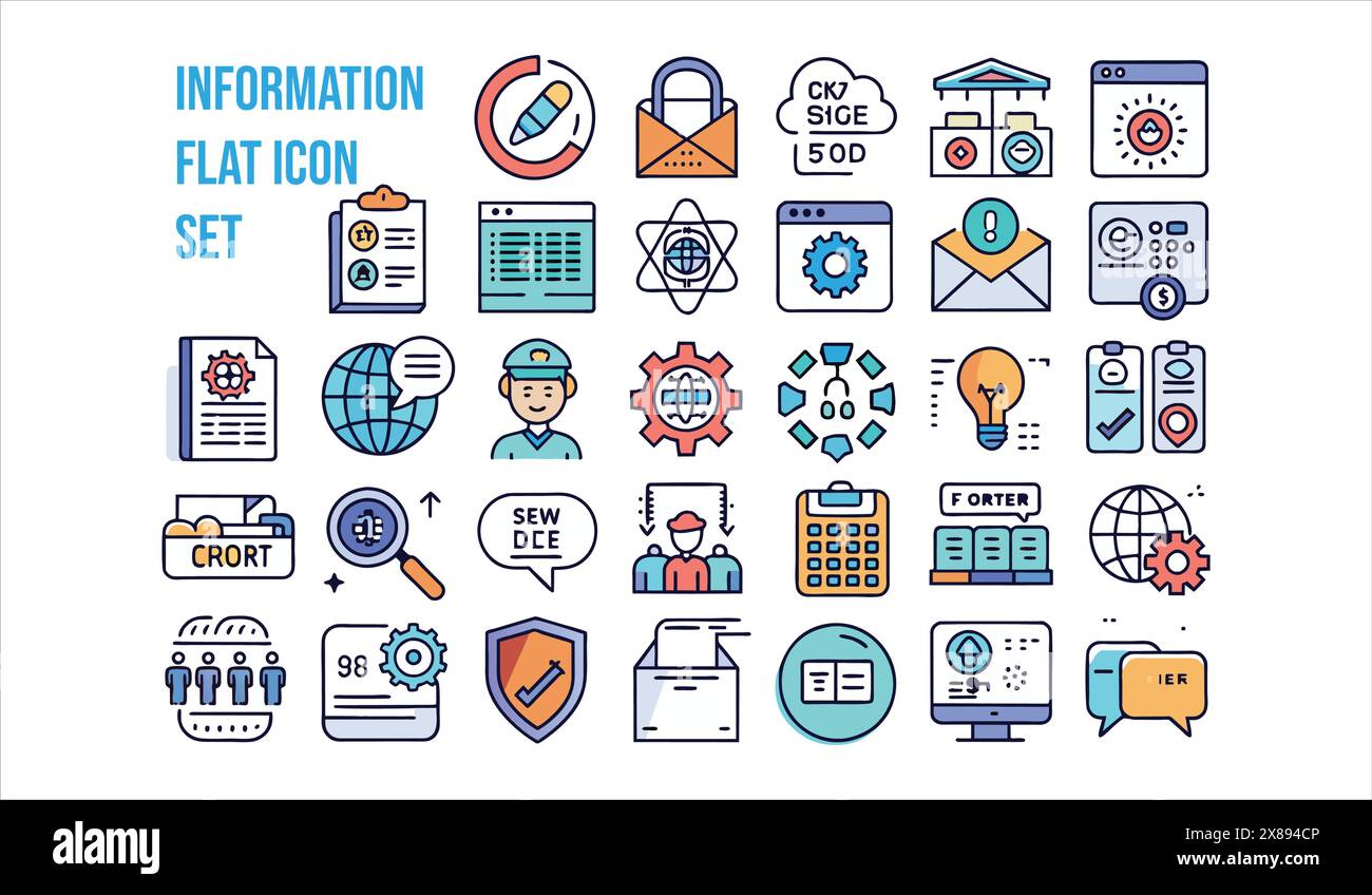 Icon set. icon collection, Editable stroke, Vector illustration Stock ...