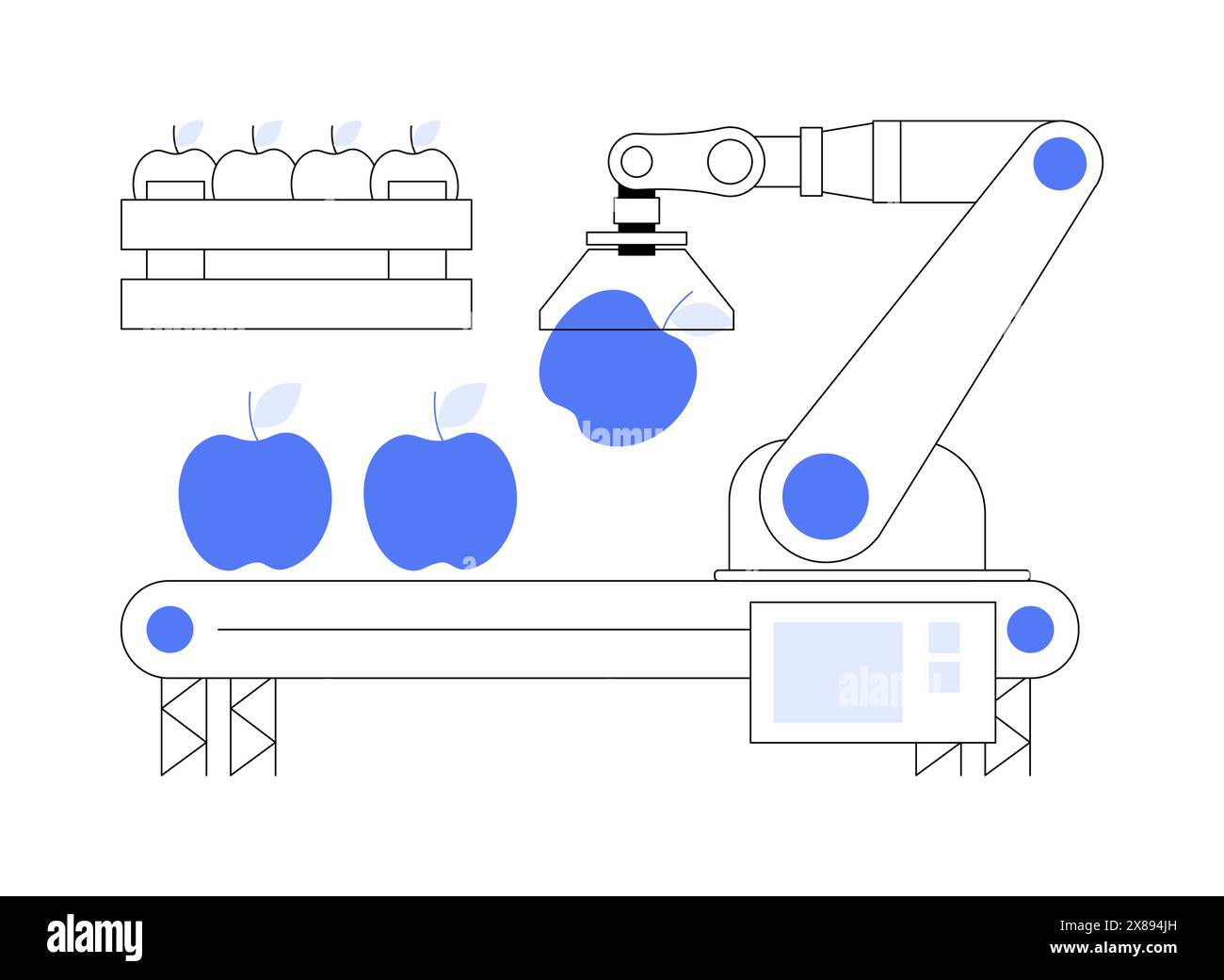 Sorting and packing robots isolated cartoon vector illustrations Stock ...