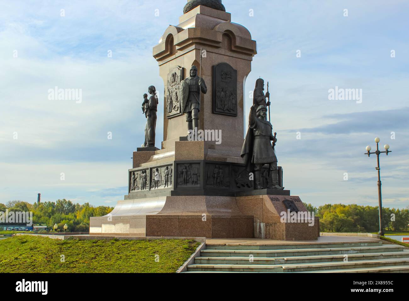 Monument to the 1000th anniversary of Yaroslavl city at Strelka park ...