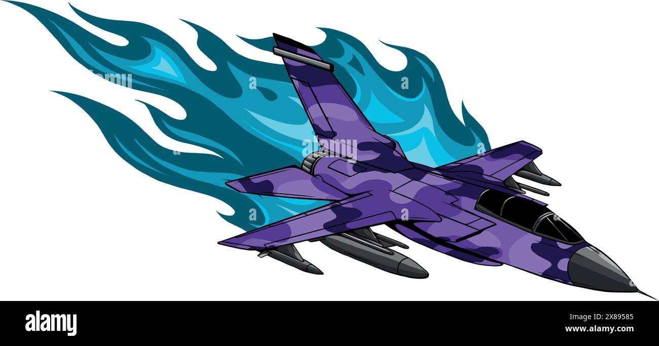 Vector illustration of Cartoon Military Jet Fighter Plane Stock Vector ...