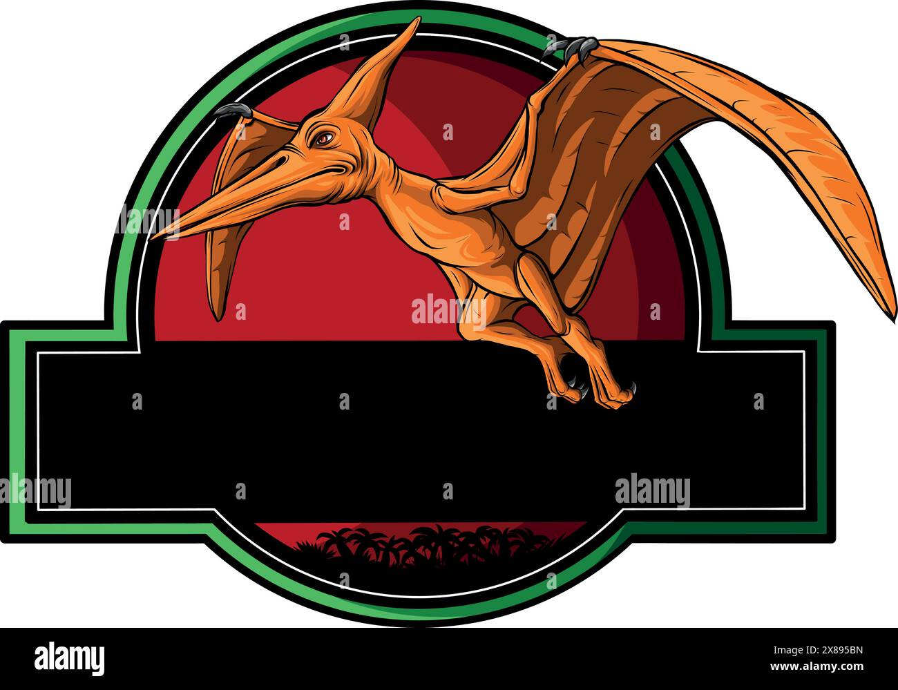 Vector illustration of a Pteranodon flying dinosaur Stock Vector Image ...