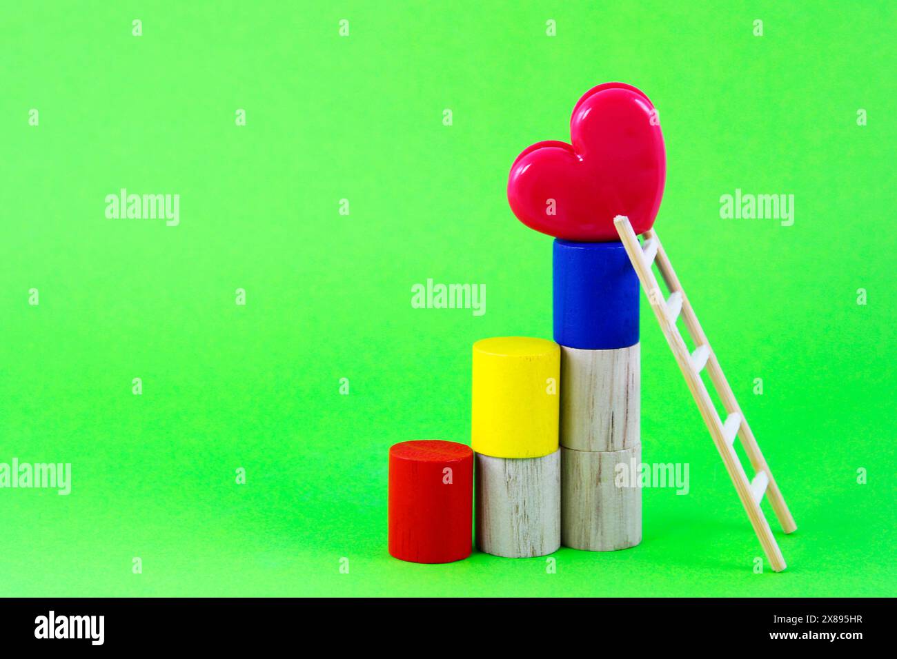 Different ways to reach the heart by surpassing levels Stock Photo - Alamy