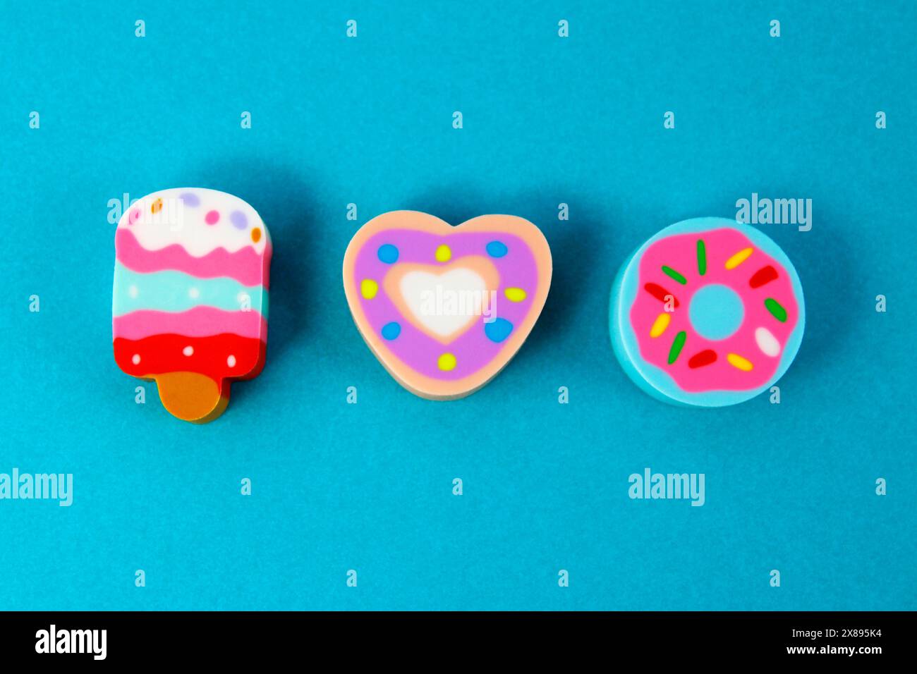 Beautiful and olorful candy shaped erasers Stock Photo - Alamy