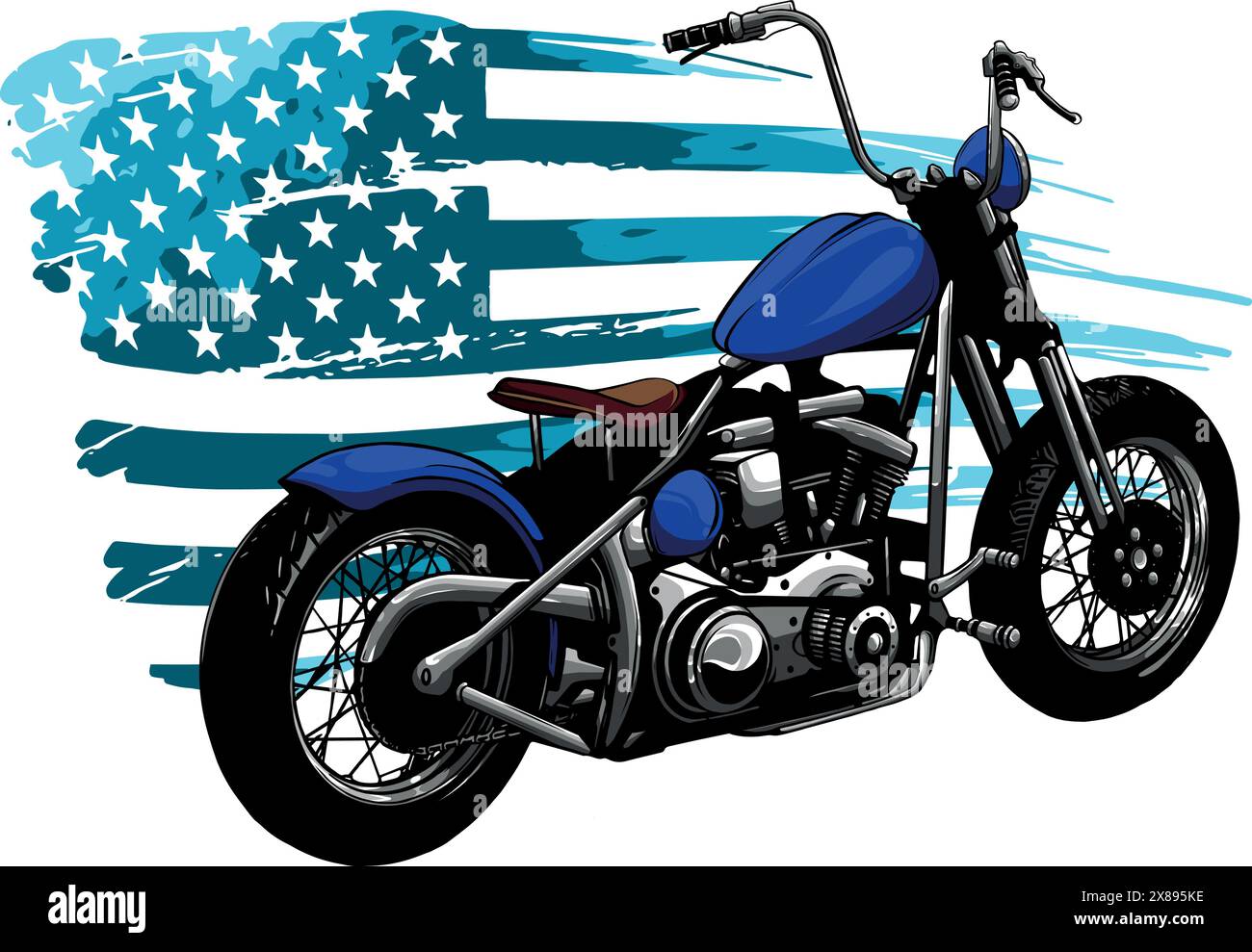 illustration of custom motorcycle chopper vector design Stock Vector ...