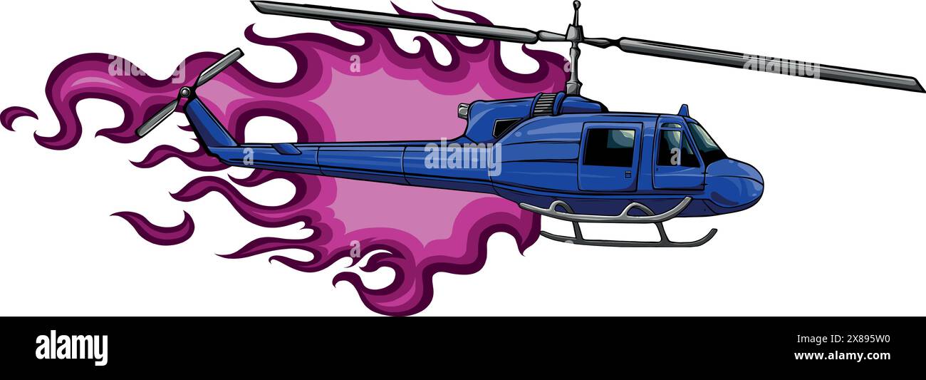 colored military helicopter flying vector illustration design Stock ...