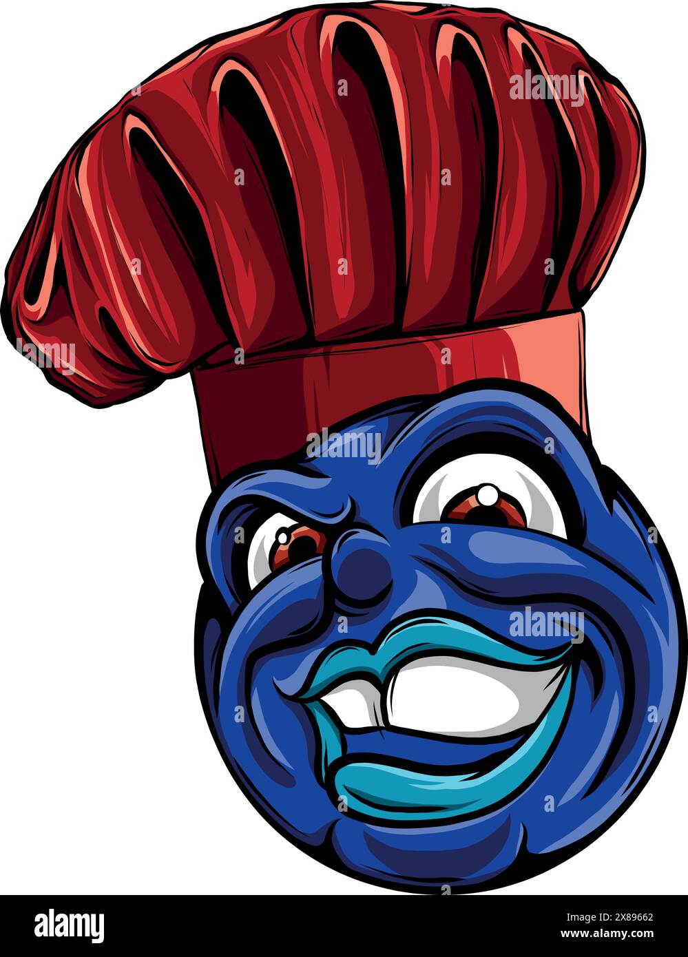 A chef or cook emoticon cartoon face in chefs hat icon Stock Vector ...