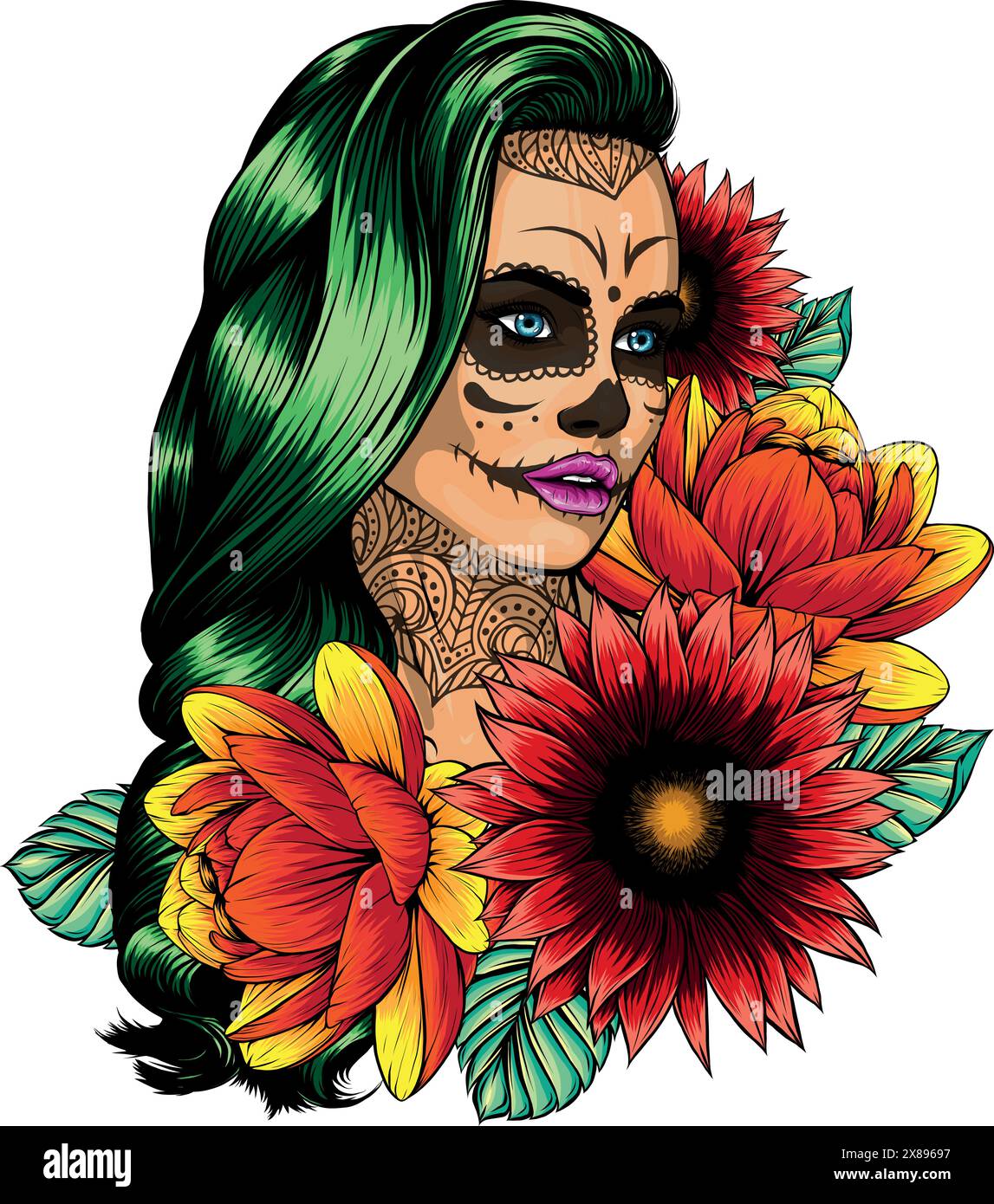 Painting death woman Stock Vector Images - Alamy