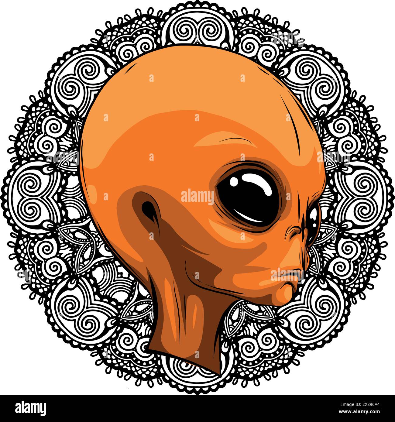 Alien head. vector illustration design of extraterrestrial humanoid ...