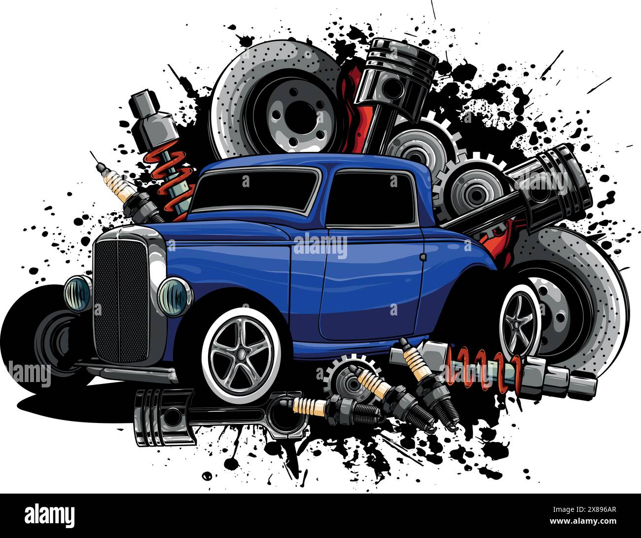 Hotrod street Stock Vector Images - Alamy