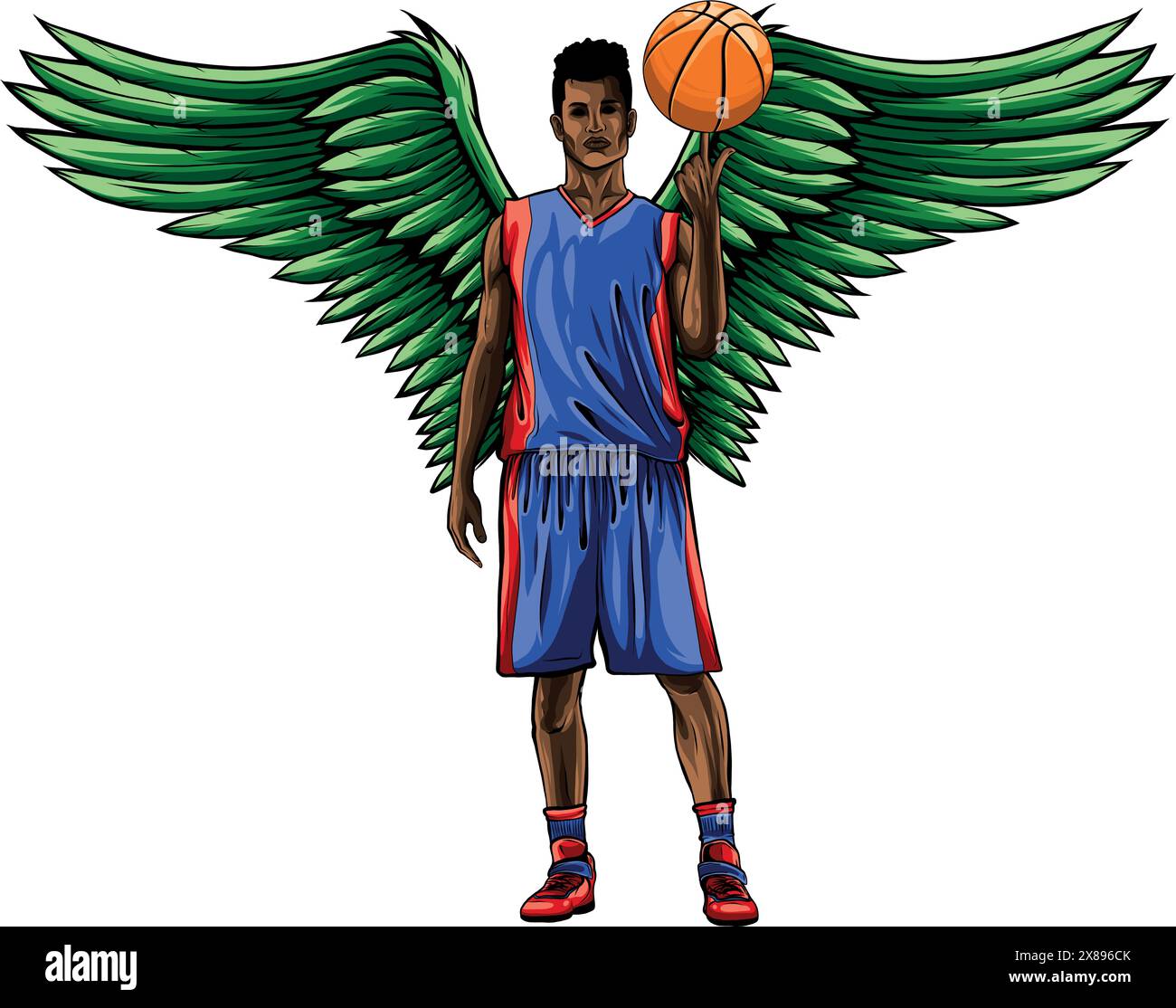 vector basketball player, ball on white background Stock Vector Image ...