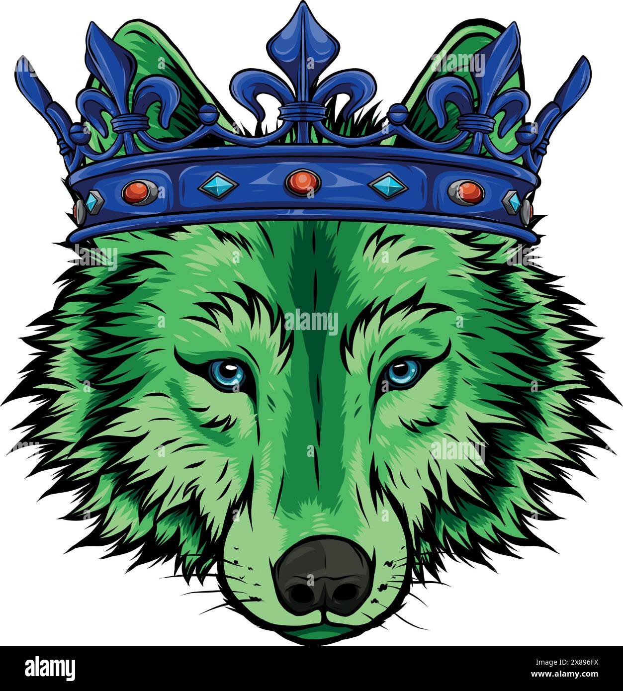 colored wolf head mascotn vector illustration design Stock Vector Image ...