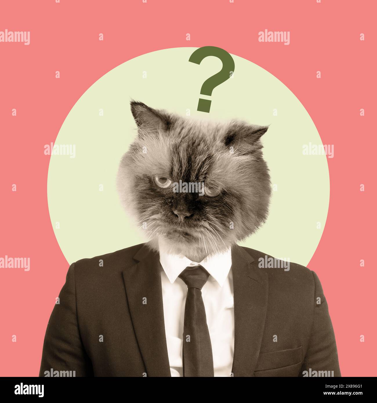 Clever conceptual image depicting a business suitclad body with a ...