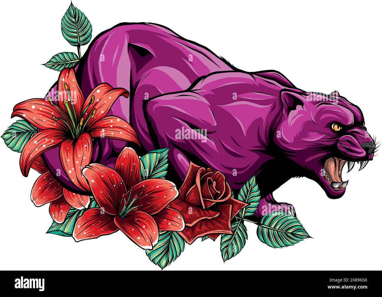 draw colorful feline cougar. vector illustration design Stock Vector ...
