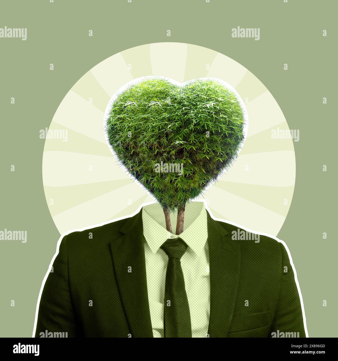 Conceptual microstock image depicting a person in a suit with a vibrant ...