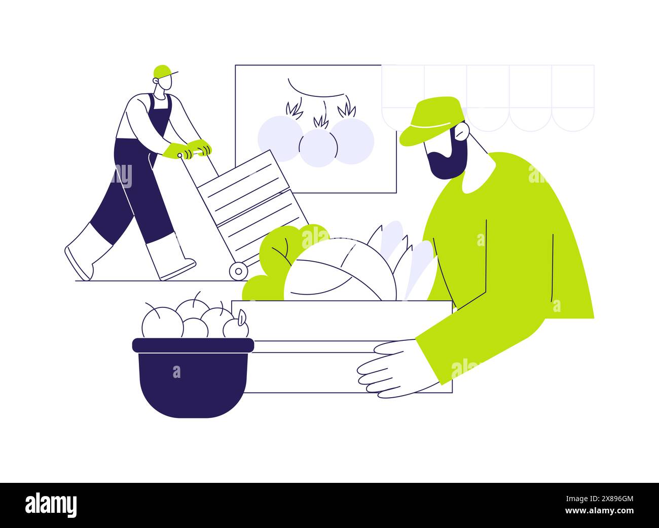 Wholesale fruit market abstract concept vector illustration Stock ...