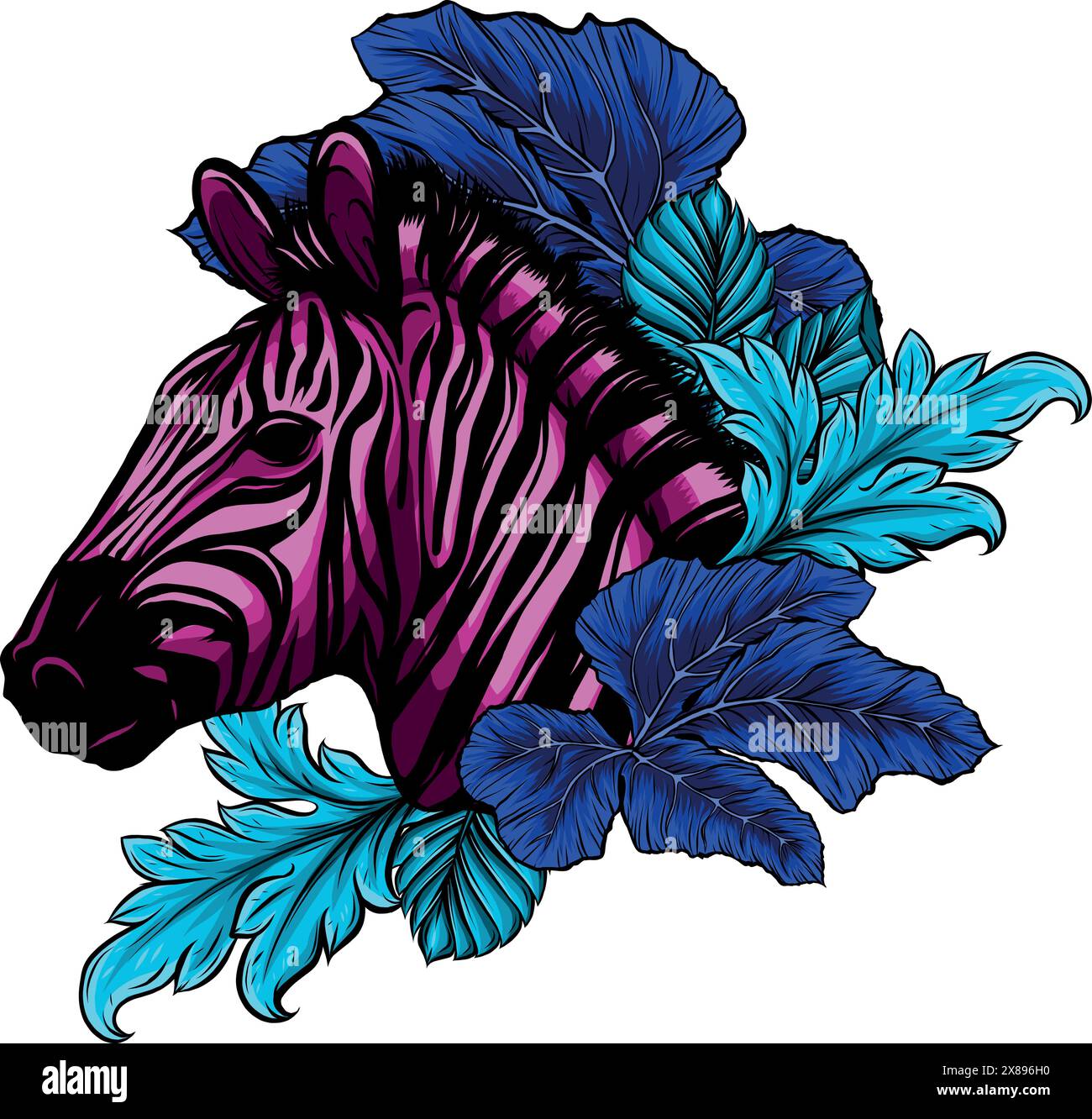 hand draw Zebra head vector illustration design Stock Vector Image ...