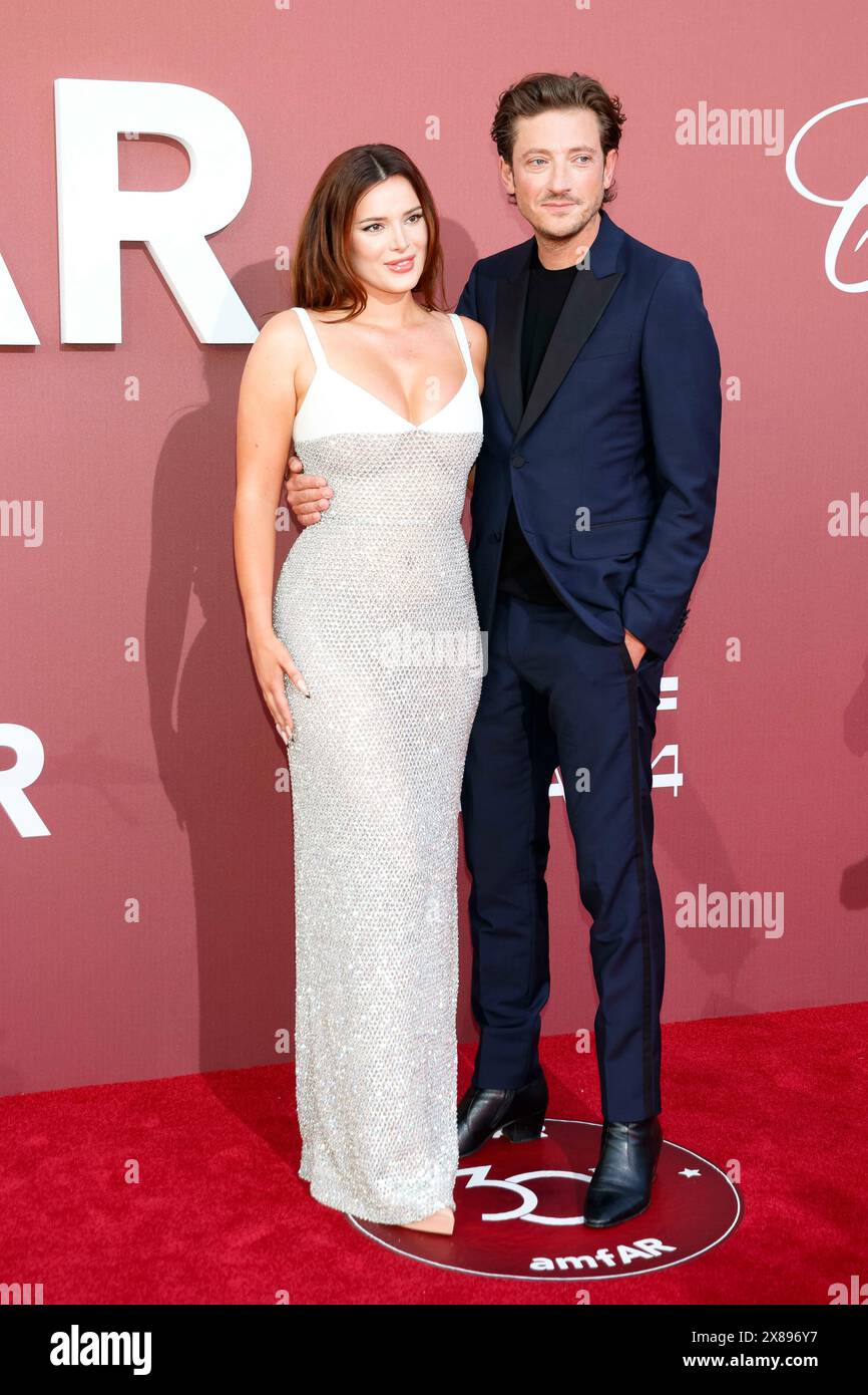 Bella Thorne and Mark Emms attend the amfAR Cannes Gala 2024 during the ...