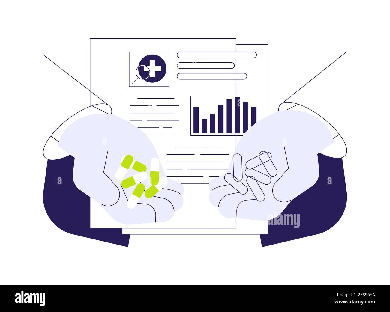 Placebo-controlled trial abstract concept vector illustration Stock ...