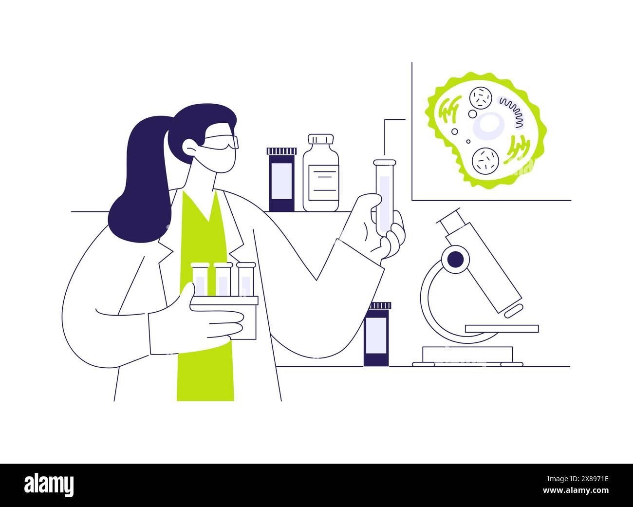 Cell study abstract concept vector illustration Stock Vector Image ...