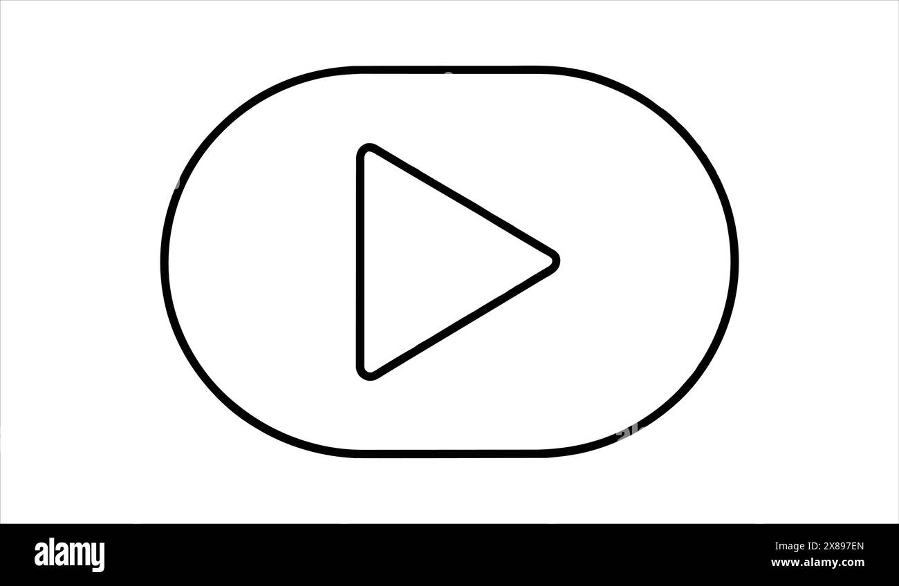 Icon transparent set play button video Black and White Stock Photos ...