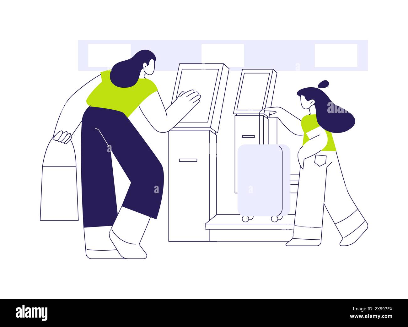 Baggage weighting scale abstract concept vector illustration Stock ...