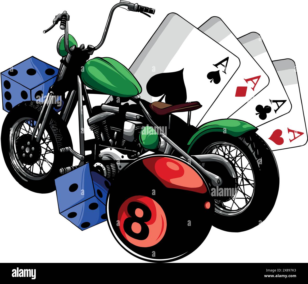 illustration of custom motorcycle chopper vector design Stock Vector ...