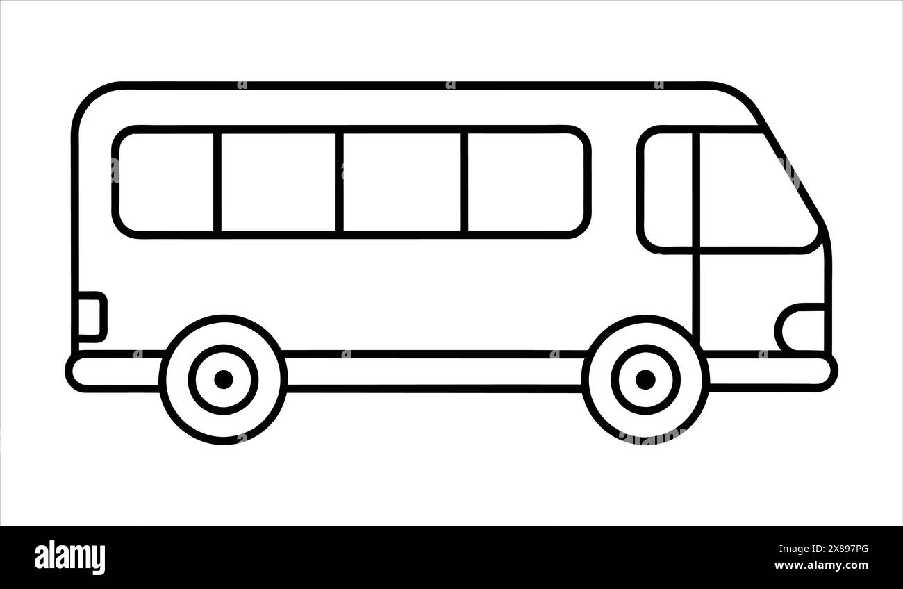 bus icon. Vector illustration. Editable Stroke Stock Vector Image & Art ...