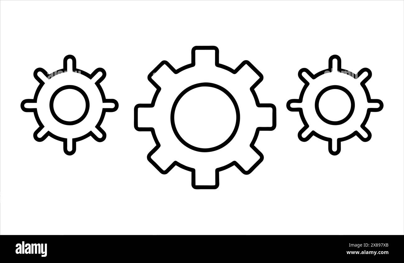 Setting icon. Tools, cog, gear sign. Vector illustration. Editable ...
