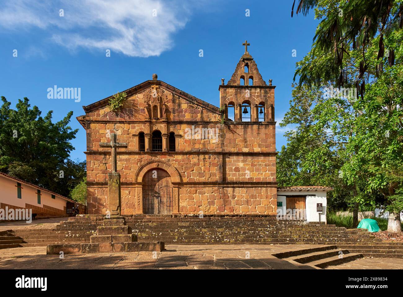 Barichara, Santander, Colombia; November 25, 2022: Facade of Santa ...