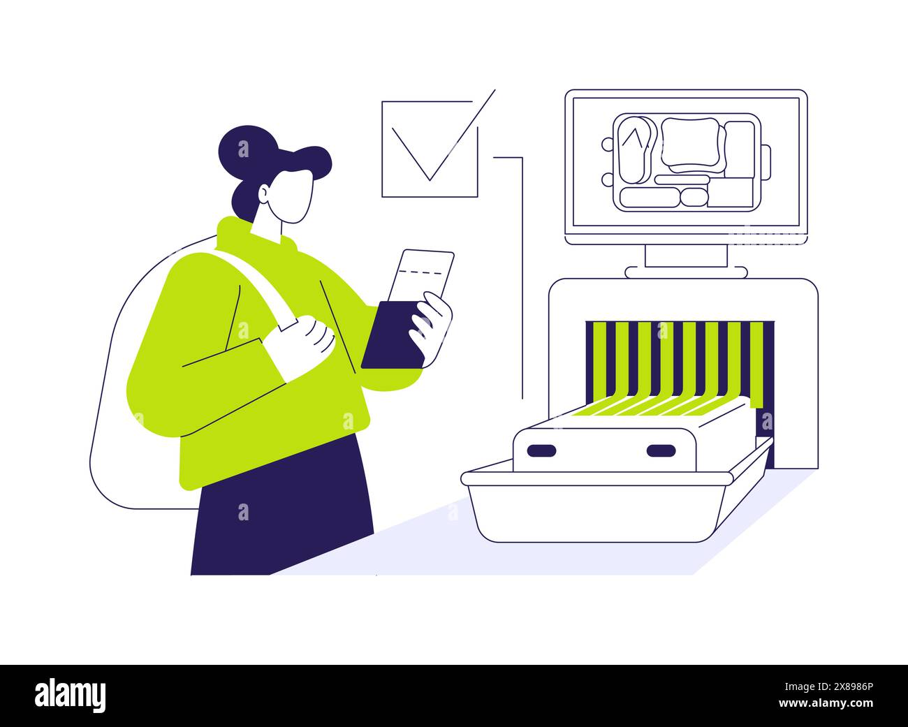 Luggage screening abstract concept vector illustration Stock Vector ...