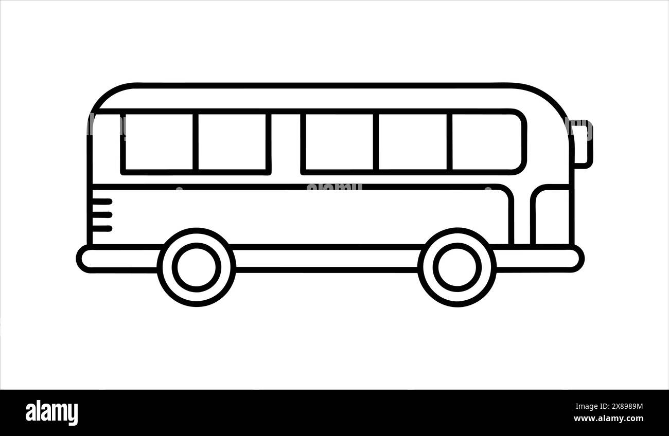 bus icon. Vector illustration. Editable Stroke Stock Vector Image & Art ...