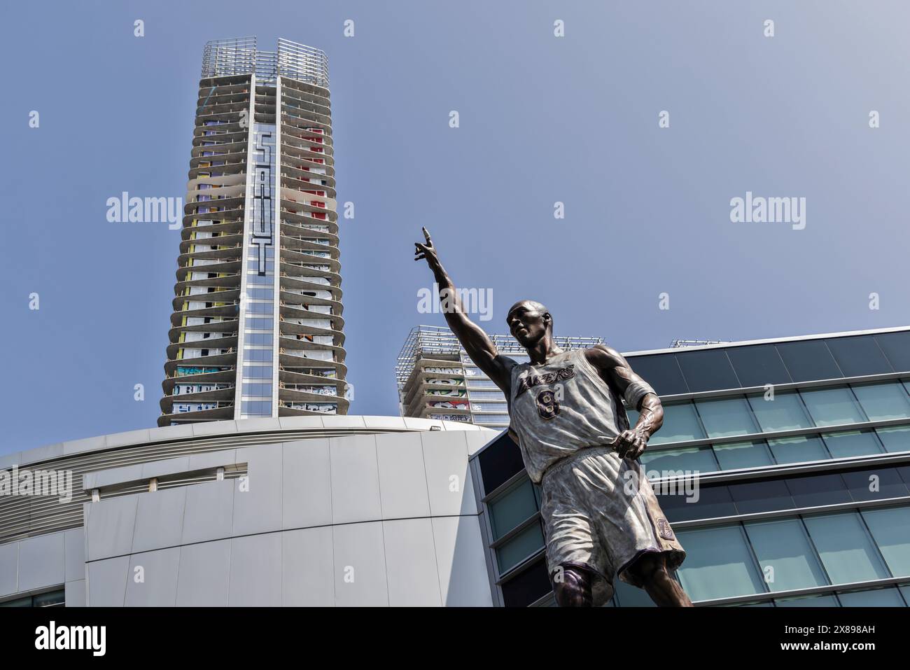 Los Angeles, USA. 22nd May, 2024. The abandoned Oceanwide Plaza towers ...